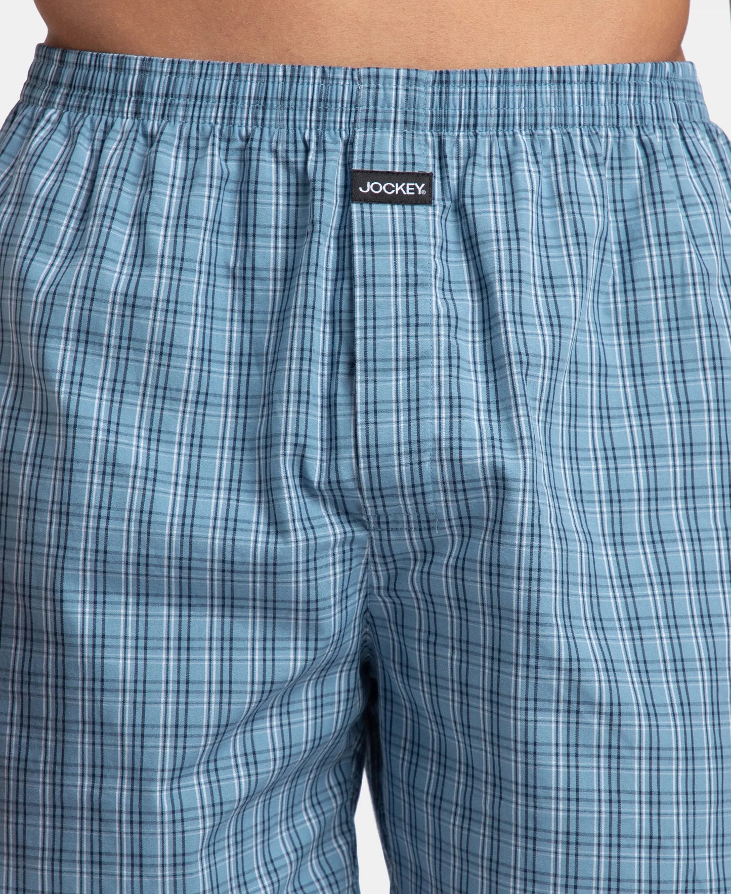 Buy Super Combed Mercerized Cotton Woven Checkered Boxer Shorts with ...