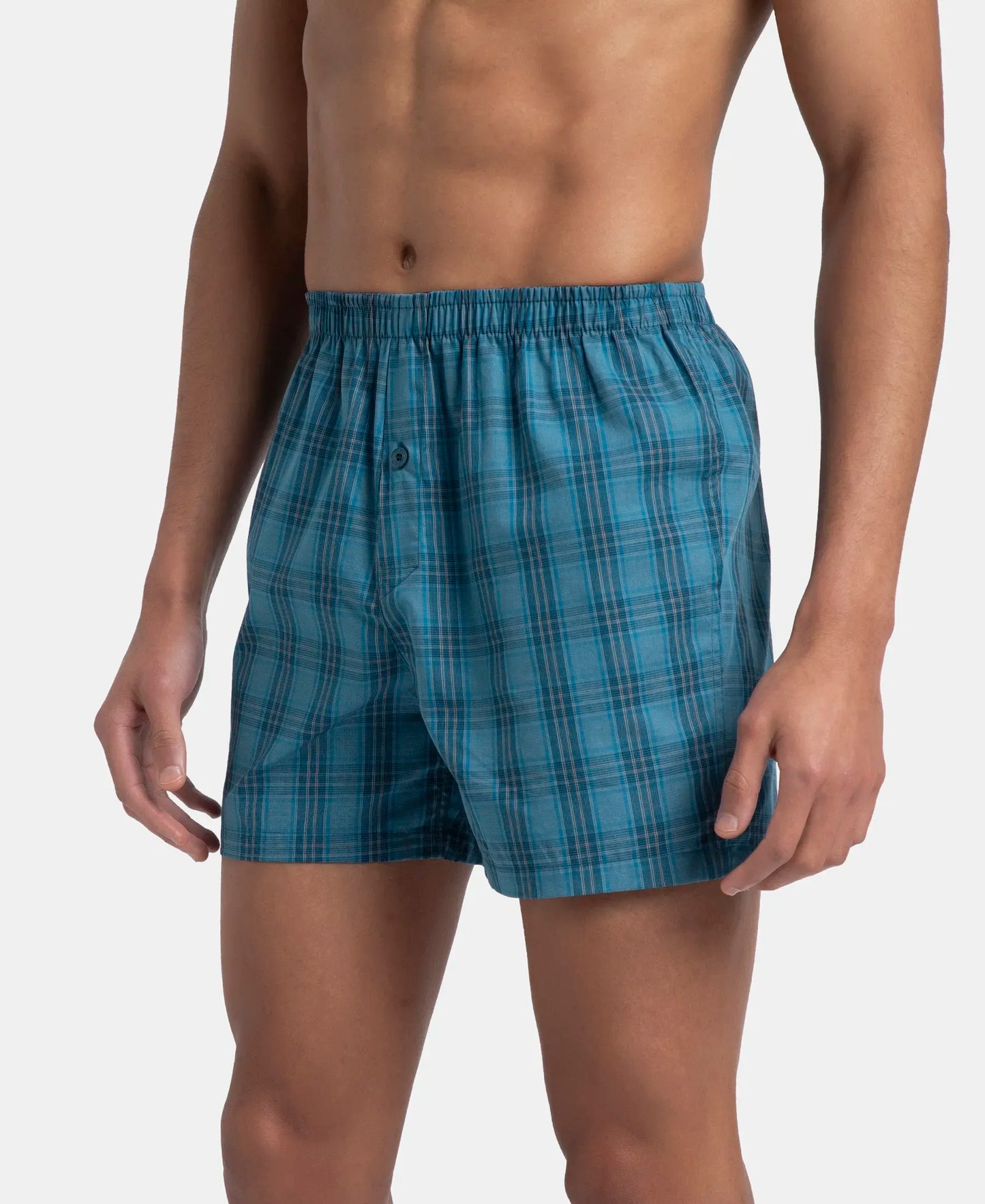 Buy Super Combed Mercerized Cotton Woven Checkered Inner Boxers with ...