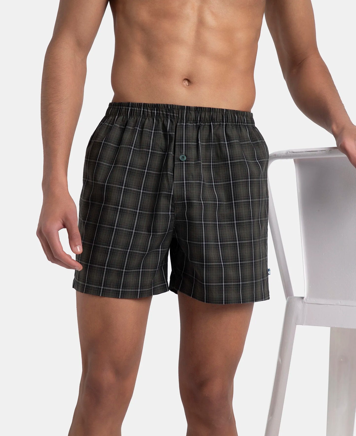 Buy Super Combed Mercerized Cotton Woven Checkered Inner Boxers with ...