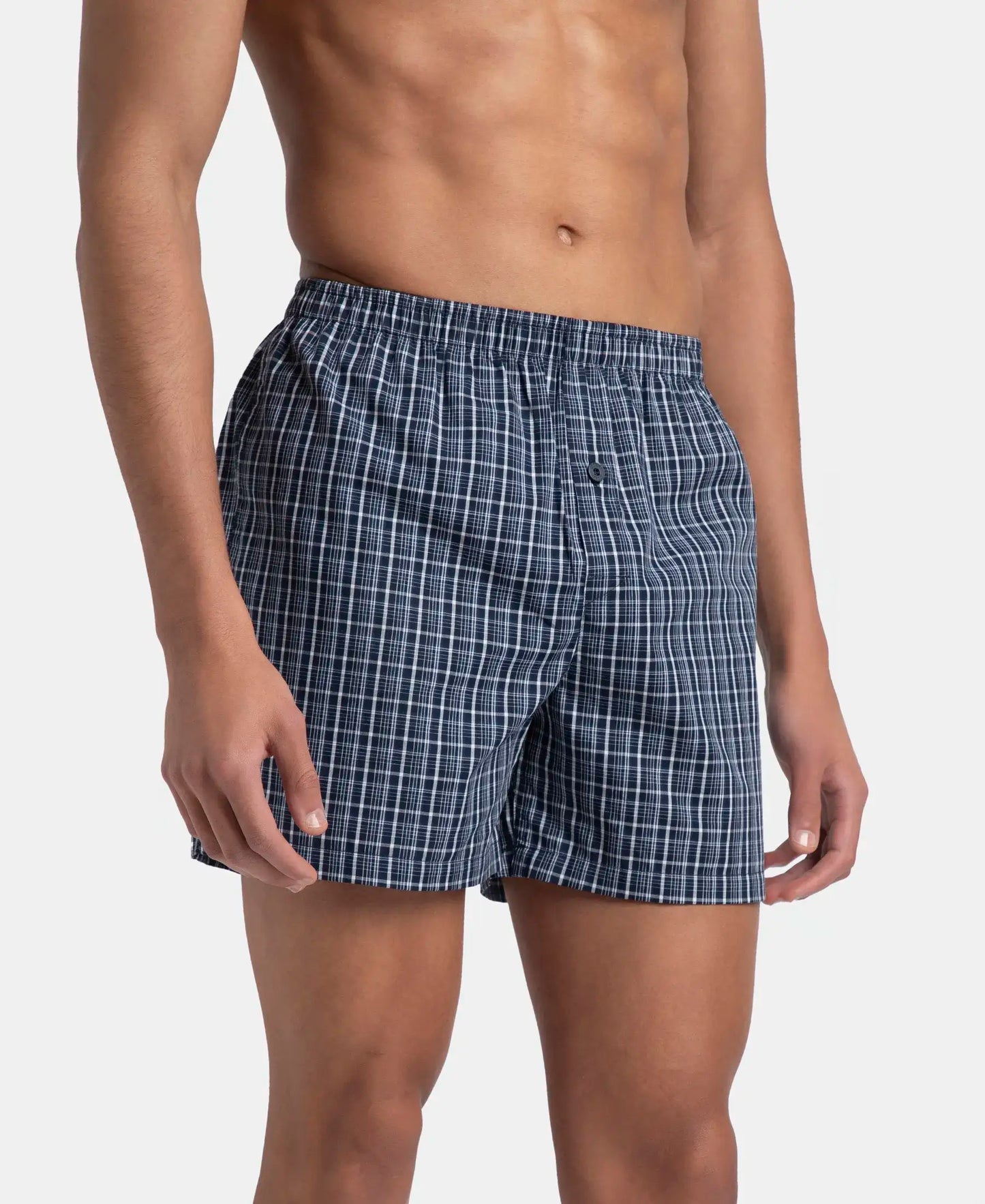Buy Super Combed Mercerized Cotton Woven Checkered Inner Boxers with ...
