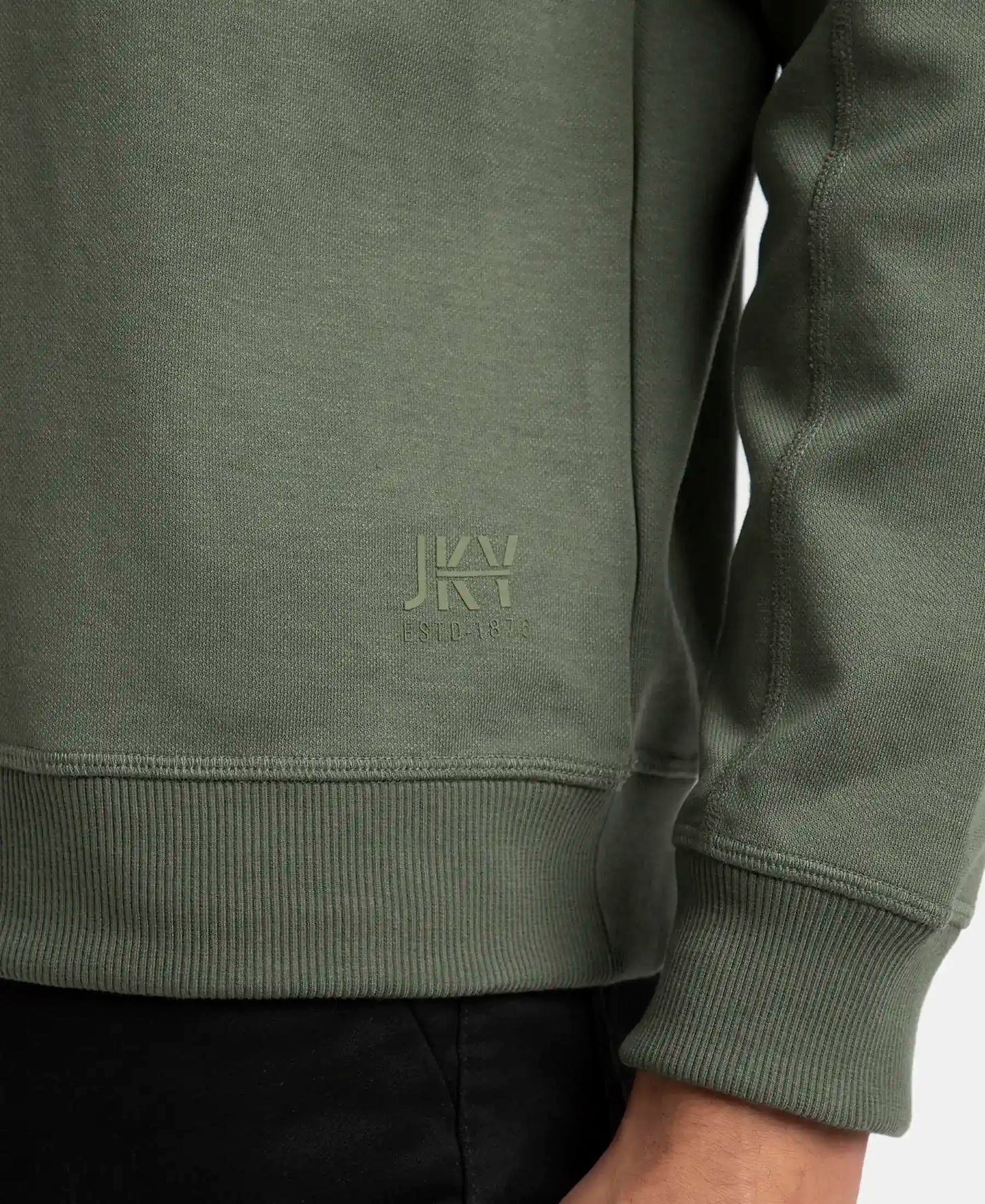 Buy Super Combed Cotton Rich Pique Sweatshirt with Ribbed Cuffs - Thyme ...