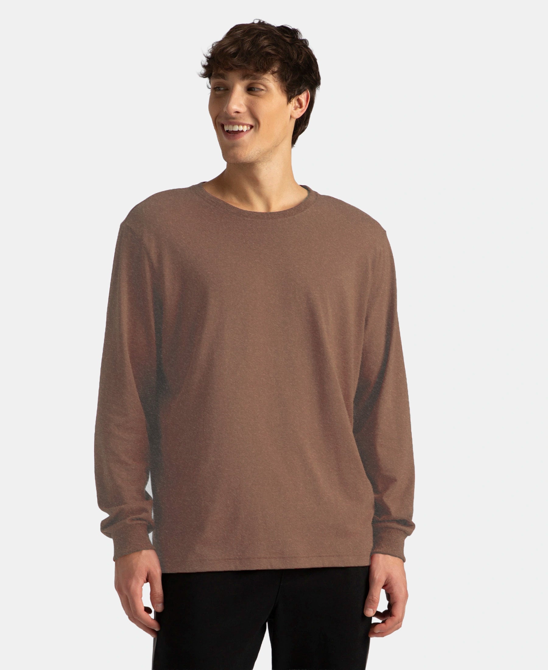 Buy Super Combed Cotton Rich Solid Round Neck Full Sleeve T-Shirt ...