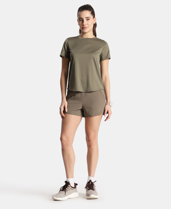 Buy Microfiber Elastane Double Layered Woven Fabric Regular Fit Shorts ...
