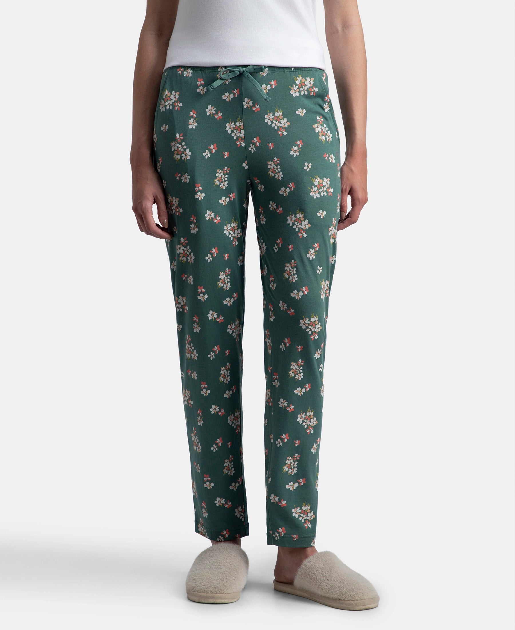 Buy Micro Modal Cotton Relaxed Fit Printed Pyjama with Side Pockets ...