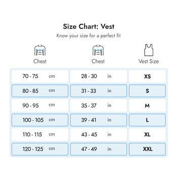 Vest Size Chart: Find Vest Size Online With Vest Size Chart For Men ...