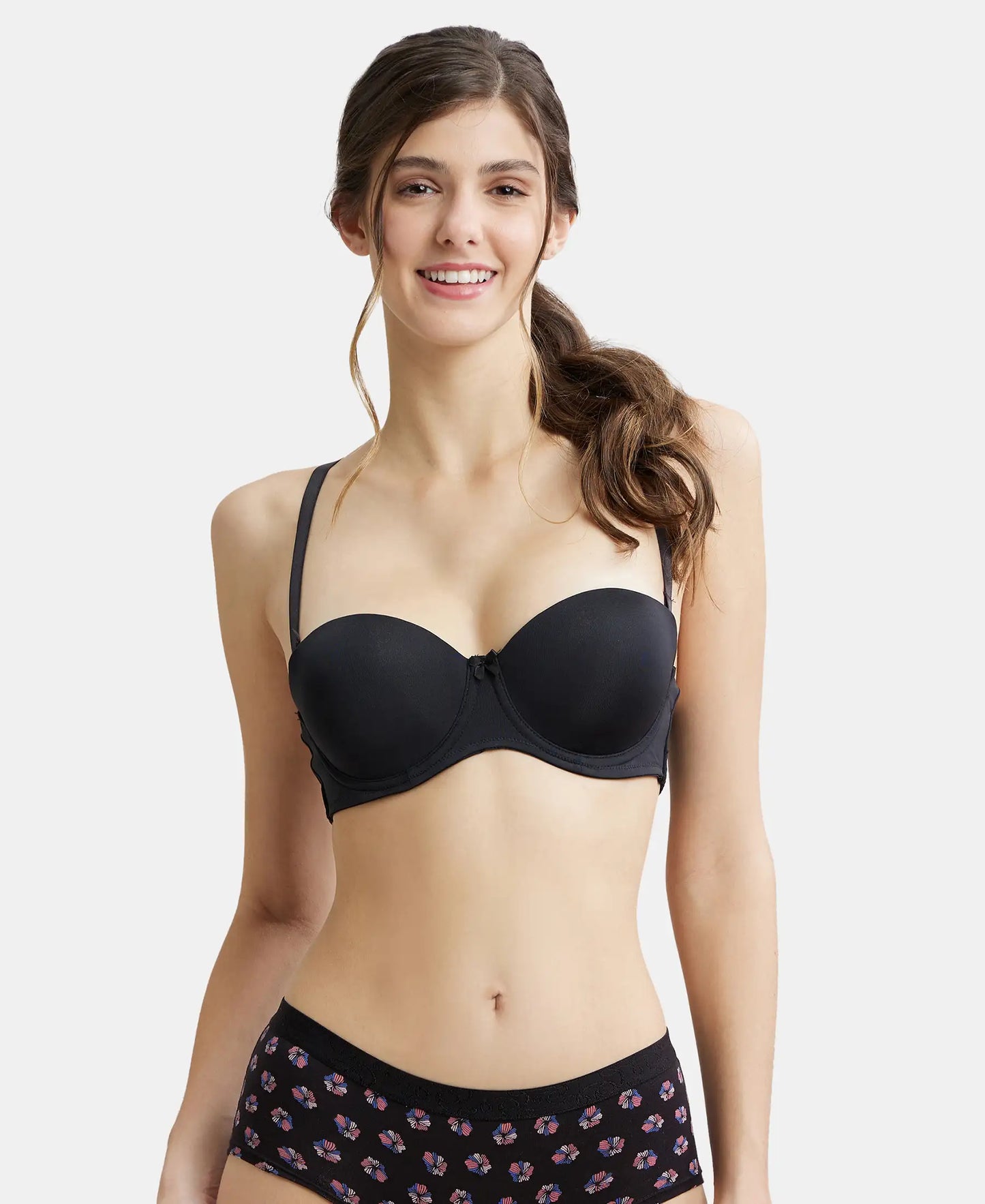 Buy Under-Wired Padded Soft Touch Microfiber Elastane Full Coverage Strapless Bra with Ultra ...