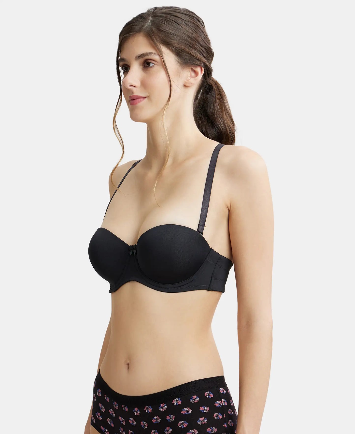 Buy Under-Wired Padded Soft Touch Microfiber Elastane Full Coverage Strapless Bra with Ultra ...