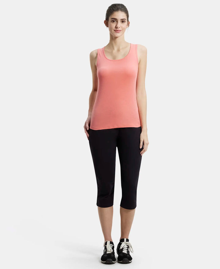 Buy Super Combed Cotton Rib Fabric Slim Fit Solid Tank Top Blush Pink