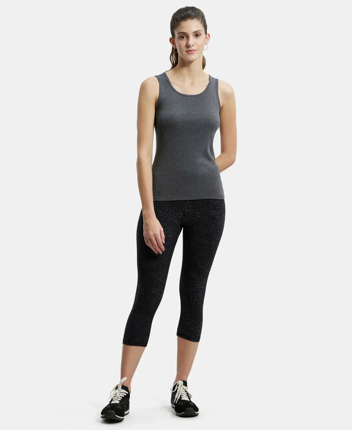 Buy Super Combed Cotton Rib Fabric Slim Fit Solid Tank Top Charcoal