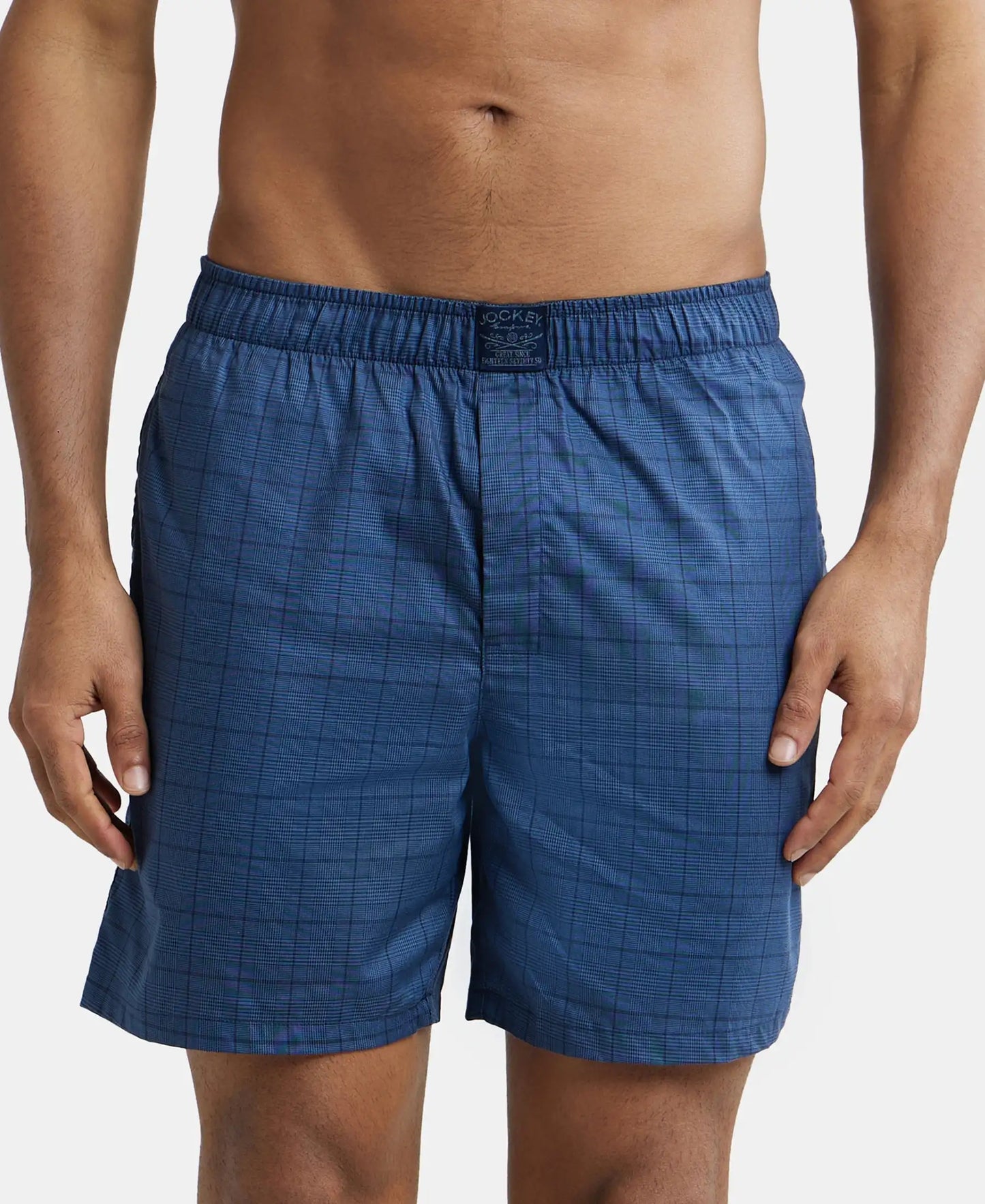 Buy Tencel Lyocell Cotton Checkered Boxer Shorts with Side Pockets ...