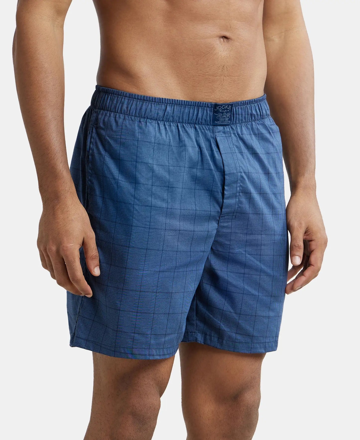 Buy Tencel Lyocell Cotton Checkered Boxer Shorts with Side Pockets ...