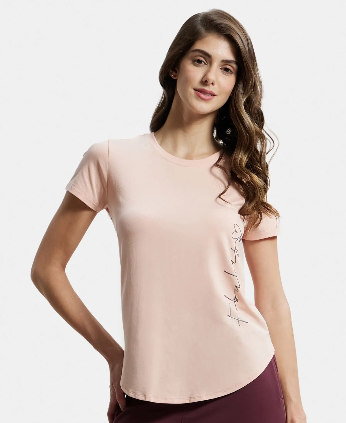 Buy Micro Modal Fiber Relaxed Fit Graphic Print Round Neck Half Sleeve ...