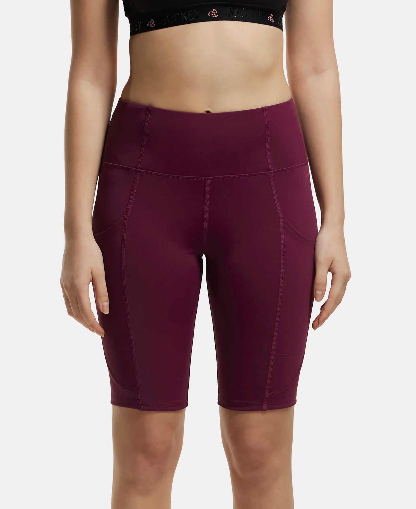 Buy Microfiber Elastane Slim Fit Shorts with Side Pockets - Grape Wine MW81 | Jockey India